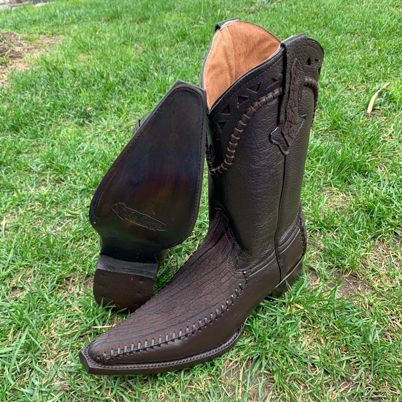 La Sietra | Shoes | Mens Western Cowboy Boots Bull Neck Leather ...